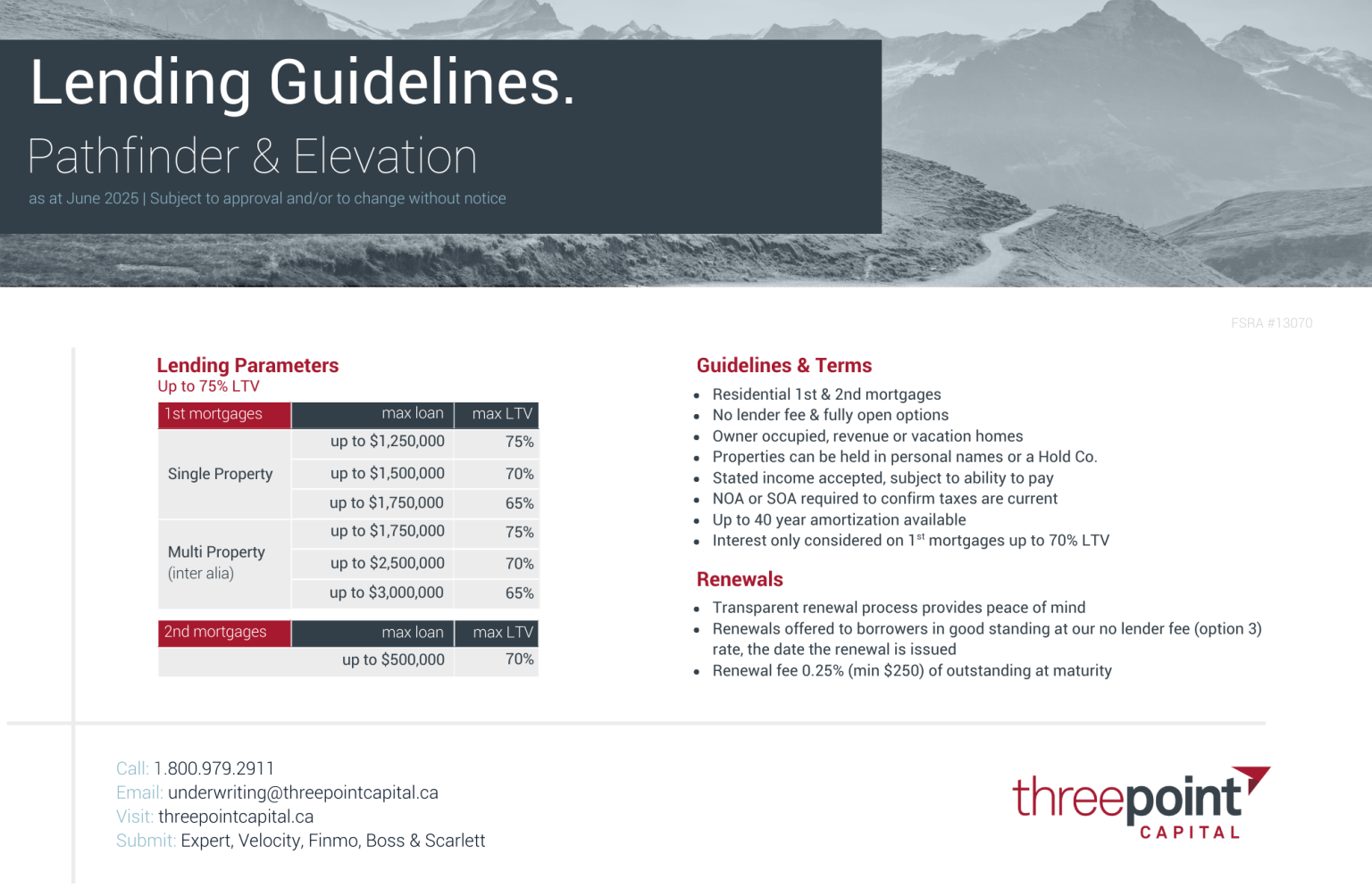 Lending Guidelines, Rates & Locations | Three Point Capital